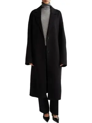 TOTEME TOTEME Double Face Wool Cocoon Coat Black