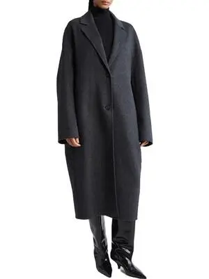 TOTEME TOTEME Double Face Wool Cocoon Coat Charcoal Melange