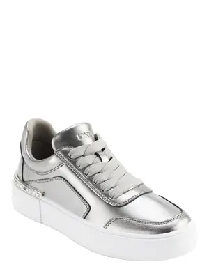 Dkny Beverly Hidden Wedge Sneakers - Nickel