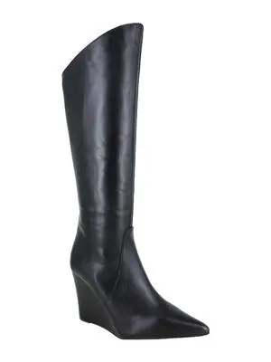 ZIGI ZIGI Karlin Leather Wedge Boots Black Leather