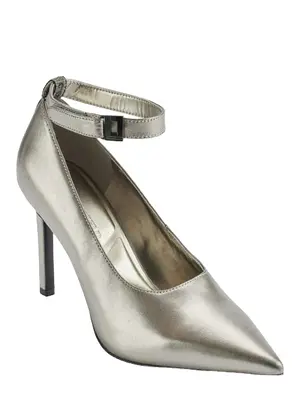 Karl Lagerfeld Paris Sury Ankle Strap Pumps - Pewter