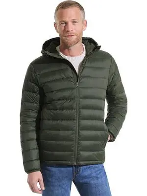 LANDS' END Wanderweight Ultralight Packable Hooded Down Jacket - Darkest Olive