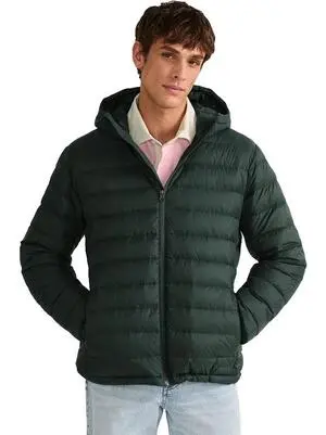 LANDS' END Lands' End Wanderweight Ultralight Packable Hooded Down Jacket Evening Forest