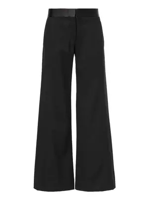 Victoria Beckham Side Panel Wide-leg Trousers - Black