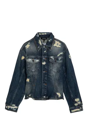 Marc Jacobs Washed Denim Trucker Jacket - Blue