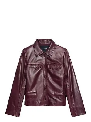 Zadig&Voltaire Liam Regular-fit Leather Jacket - Burgundy