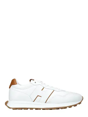 Hogan H-brand Embroidered Leather Low-top Trainers - White