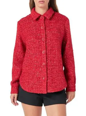 Endless Rose Tweed Shacket - Red