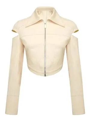 JENDUE Chaby Cut Out Jacket - Ecru