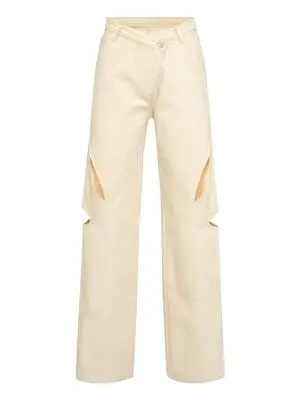 JENDUE Chaby Cut Out Pants - Ecru