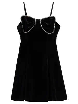 LOVE, NICKIE LEW Velvet Dress With Bow - Black