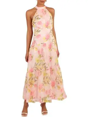 PETAL & PUP Eden Floral Halter Maxi Dress - Acacia Blossom