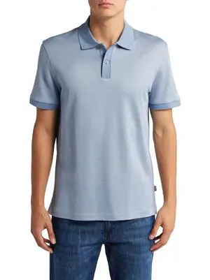 BOSS Parlay Cotton Piqué Polo - Open Blue