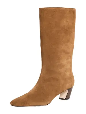LOEFFLER RANDALL Cleo Kicked Heel Calf Boots - Cacao