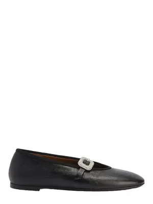 GIUSEPPE ZANOTTI Giuseppe Zanotti Georgia Buckle Leather Ballet Flats