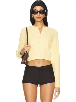 Frankies Bikinis Cable Knit Cardigan - Vanilla Sugar