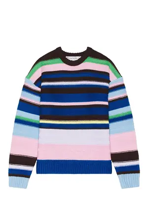 JW Anderson JW Anderson Multi Stripe Crew Neck Jumper Blue & Multi