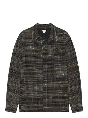 Bottega Veneta Knotted Viscose Shirt In Black - Fondant Multicolor