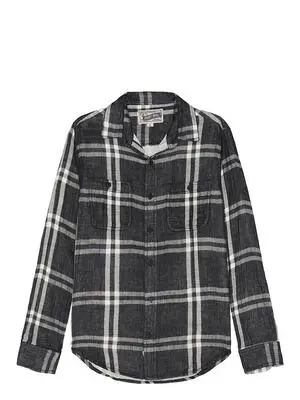 SCHOTT Schott Double Weave Plaid Work Shirt In Black
