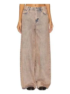 GRLFRND Luna Mid-rise Wide Leg Jeans - Brown