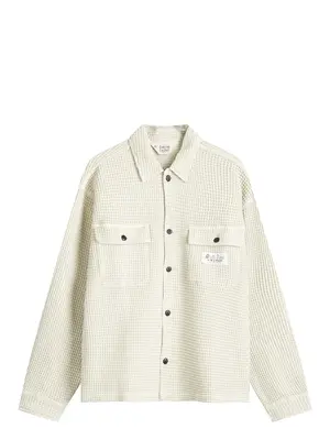 BRAIN DEAD Waffle Button Overshirt Tan