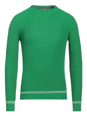 DANIELE ALESSANDRINI Striped Cotton Sweater - Green