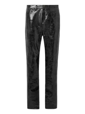 Isabel Marant Slim-leg Crinkled Cotton-blend Vinyl Pants - Burgundy