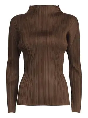 ISSEY MIYAKE Long-Sleeve Pleated Top