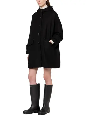 Mackintosh Humbie Hood Overcoat - Black