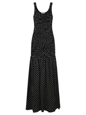 Rabanne Polka-dot Crepe Dress - Black