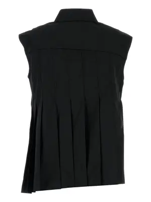 Sacai Pleated Asymmetric Shirt - Black