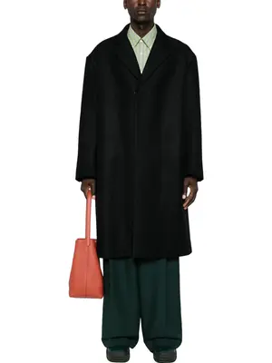 Marni Embroidered Logo Coat - Black