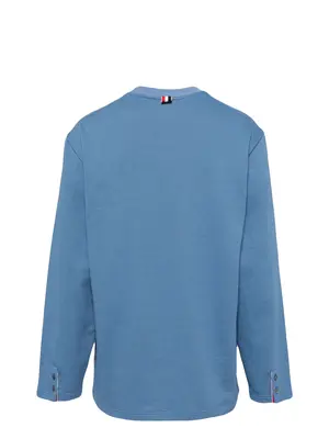 Thom Browne Cotton Crew-neck Sweatshirt - Blue