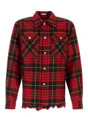 Alexander McQueen Distressed Macqueen Tartan Shirt - Red