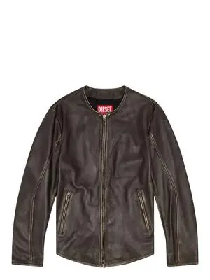 DIESEL® L-emma Leather Jacket - Brown