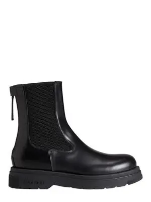 Woolrich Logo-embossed Leather Chelsea Boots - Black