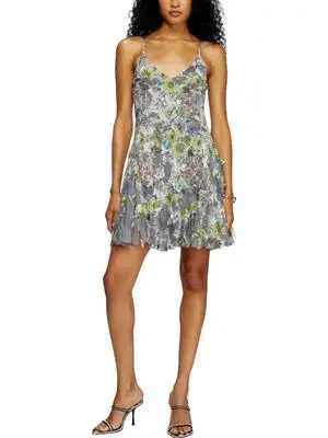 DIESEL® D-jeny Floral Mini Dress - Grey