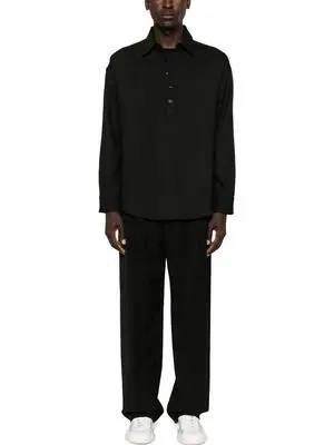 Emporio Armani Long-sleeve Polo Shirt - Black