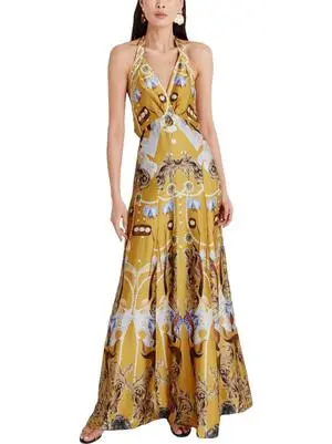 TEMPERLEY LONDON Graphic-print Maxi Dress - Yellow