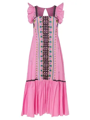 TEMPERLEY LONDON Florentine Midi Dress - Pink