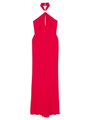 Elisabetta Franchi Logo-plaque Draped Gown - Red