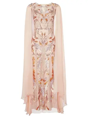 TEMPERLEY LONDON Novella Cape Dress - Pink