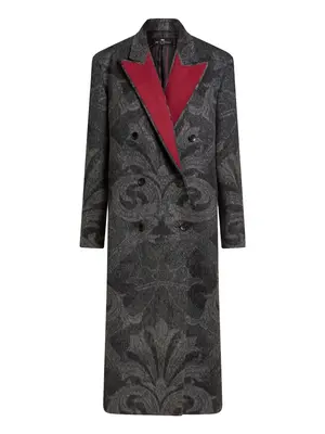 Etro Patterned Jacquard Wool Jacket - Grey
