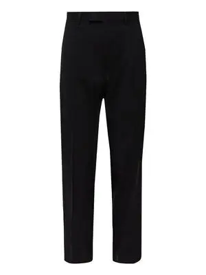 Zegna Straight-leg Pleated Cotton And Wool-blend Twill Trousers - Black