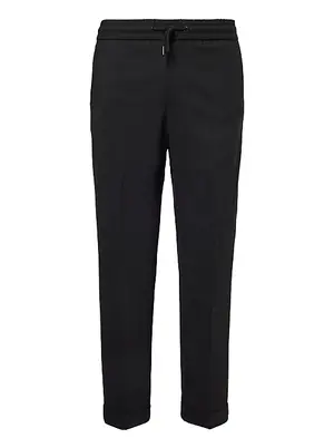 The Kooples Tapered Stretch-wool Trousers - Black