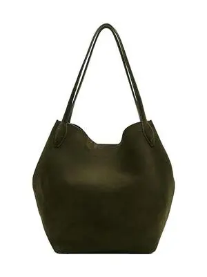 Madewell Suede Soft Grain Shopper Shoulder Handbag - Olive