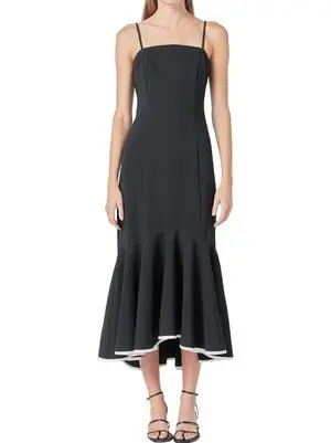 Endless Rose Flounce Hem Dress - Black