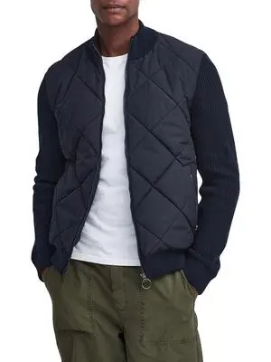 Barbour Quilt Front Zip Cardigan - Navy