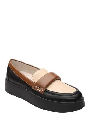 Sanctuary Peacemaker Platform Loafer - Black/ Oatmilk/ Spice
