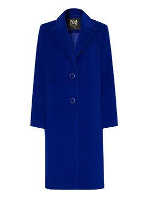 MILLY Single Breasted Wool Coat Cobalt